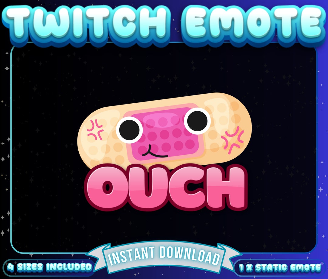 Pink Ouch Bandaid Stream Emote, Funny Emote, Discord Emote, Twitch ...