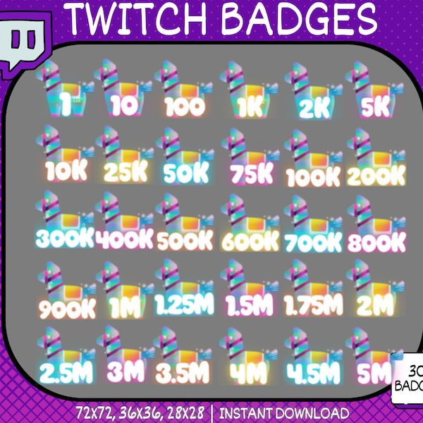 Purple Night Sky Twitch Bit Badges, Purple Twitch Tier Badges, Twitch ...