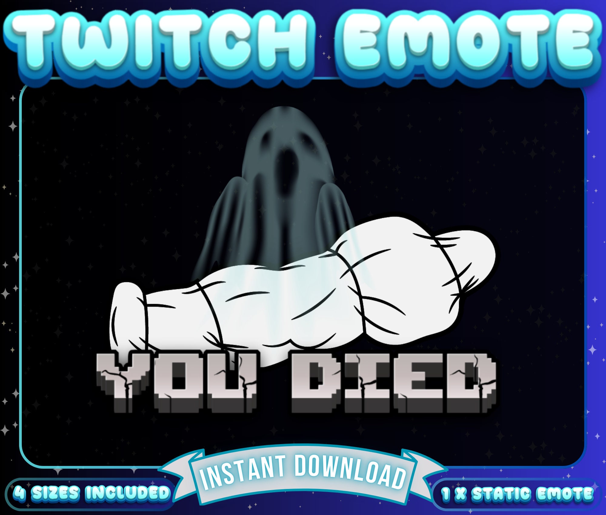 1 X You Died Twitch Emote, Funny Emote, Discord Emote, Funny Twitch ...