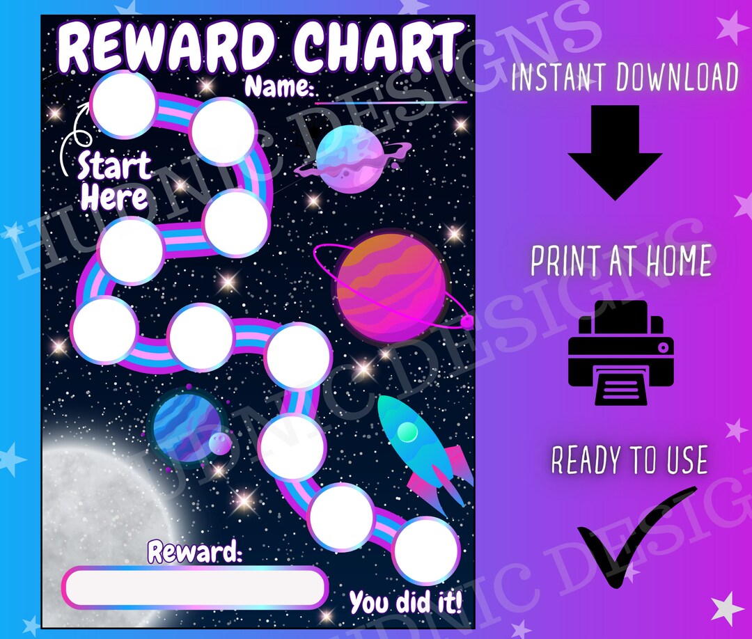 Outer Space Rewards Chart, Kids Chore Chart, Outer Space Chore Chart ...