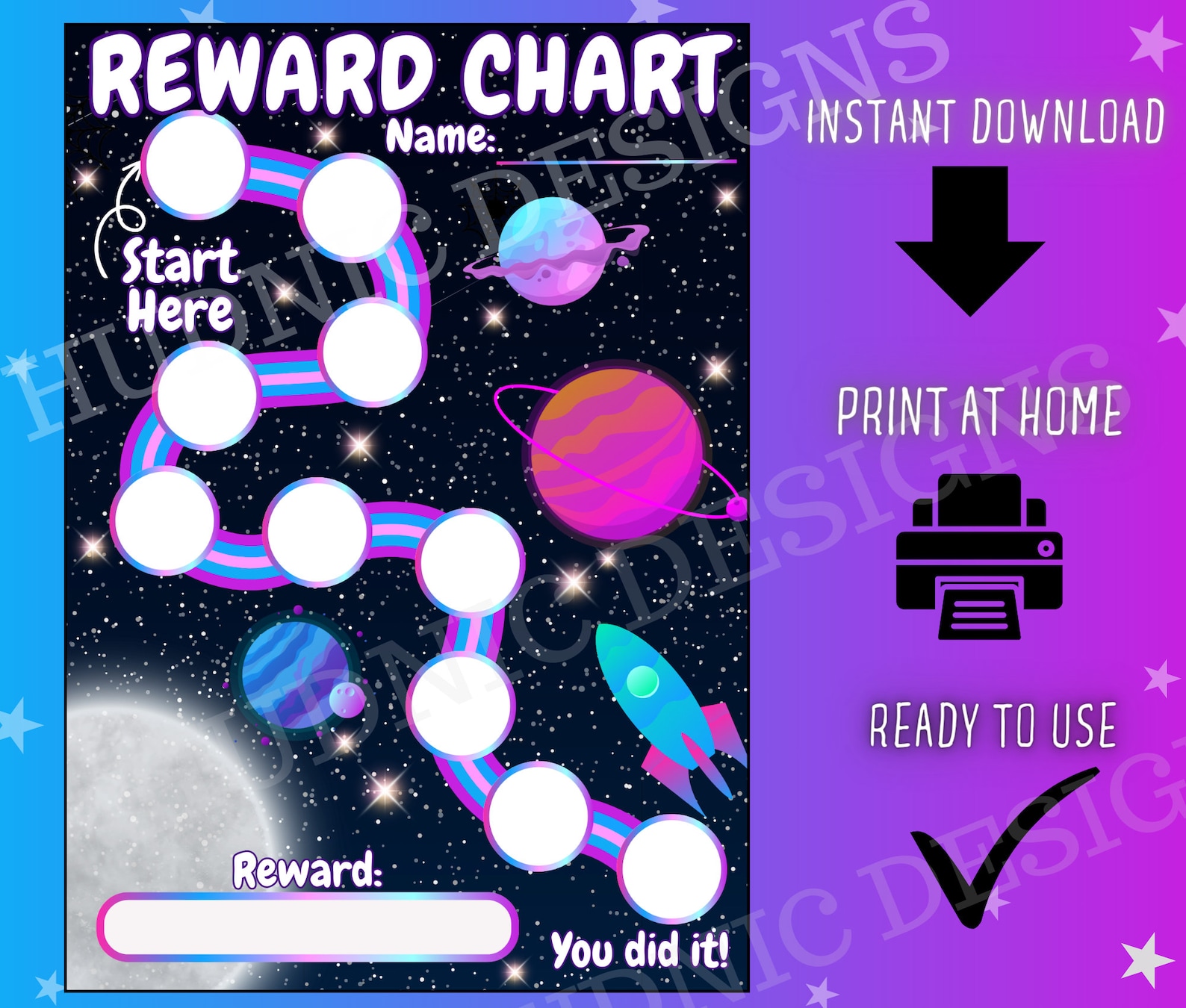 Outer Space Rewards Chart, Kids Chore Chart, Outer Space Chore Chart ...