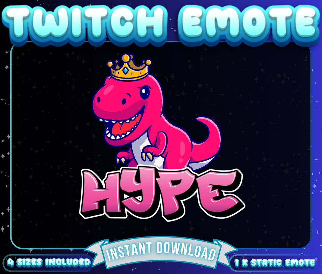 1 X Dino Hype Twitch Emote, Hype Emote, Discord Emote, Funny Twitch ...