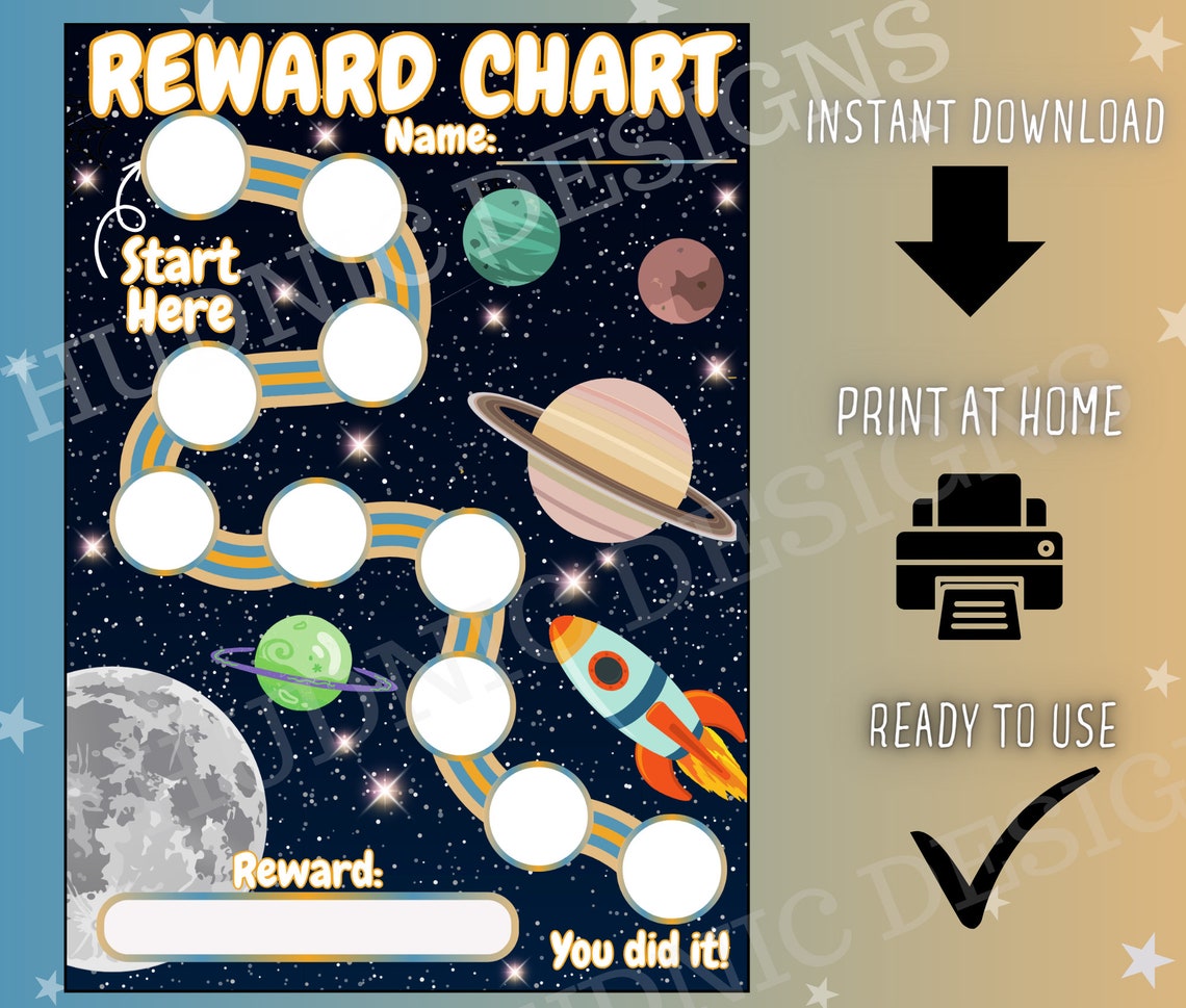 Outer Space Rewards Chart Kids Chore Chart Outer Space Chore - Etsy
