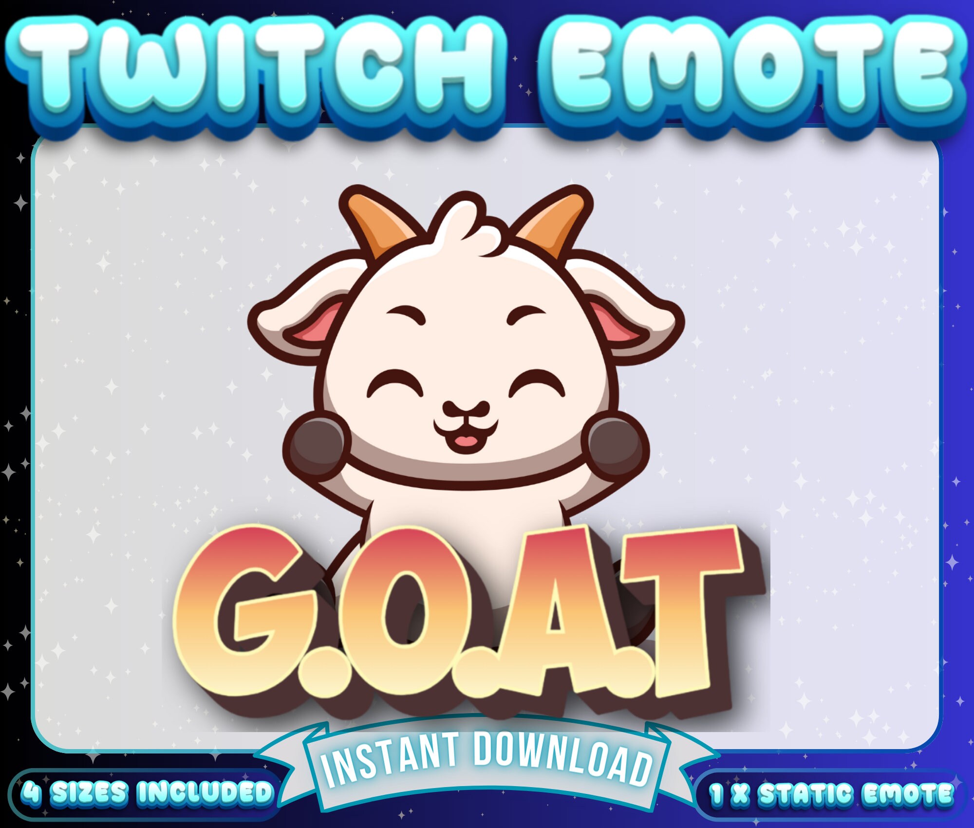 1 X Goat Twitch Emote, Funny Emote, Discord Emote, Funny Twitch Emote ...