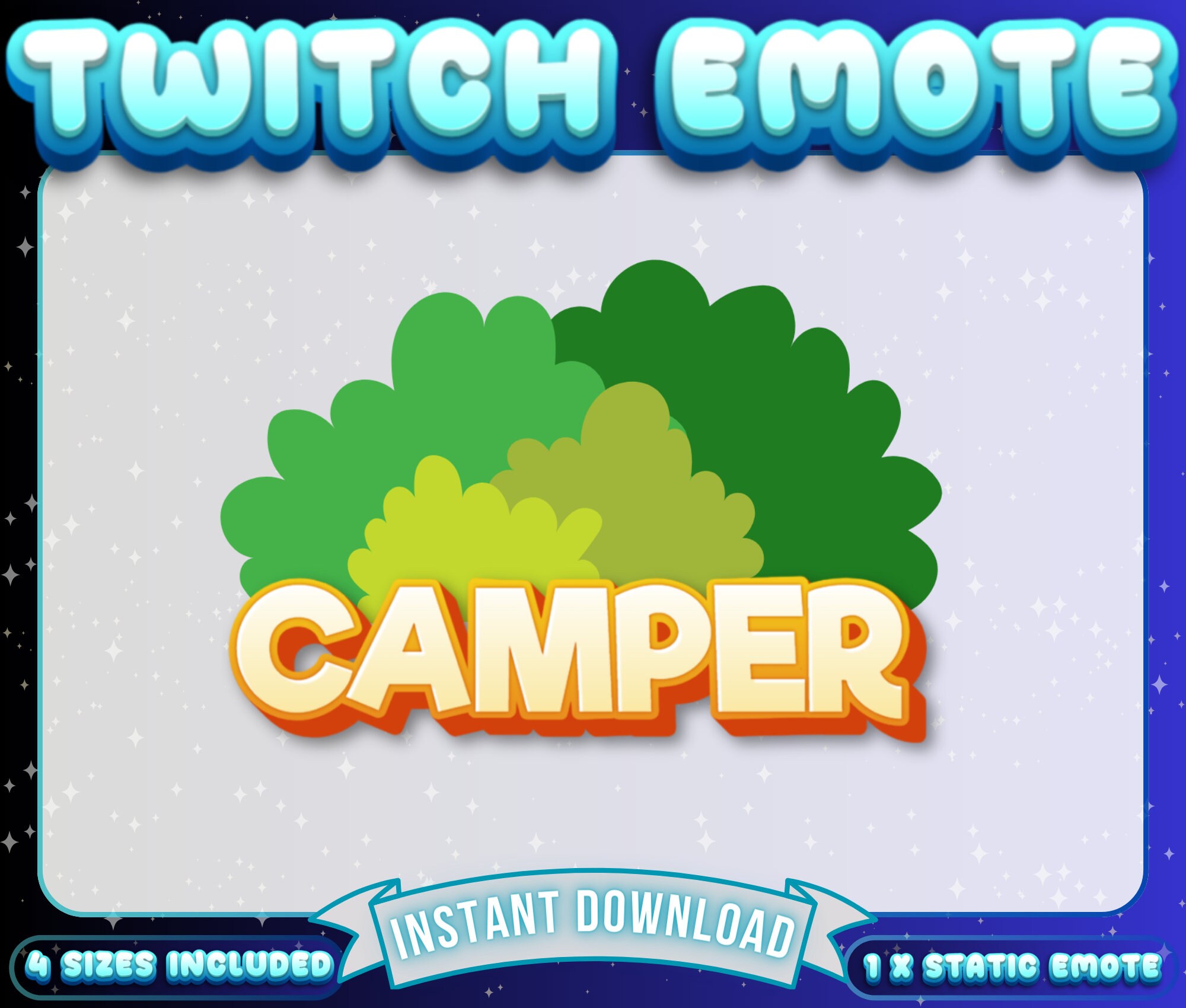 1 X Bush Camper Twitch Emote, Funny Emote, Discord Emote, Funny Twitch ...