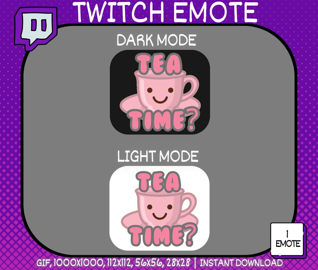 Animated Twitch Emote, Tea Time Emote, Cute Twitch Emote, Twitch Emote ...