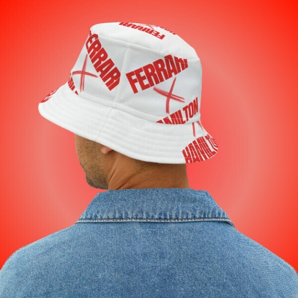 Lewis Hamilton X Ferrari Bucket Hat, Lewis Hamilton Print Hat, Lewis ...