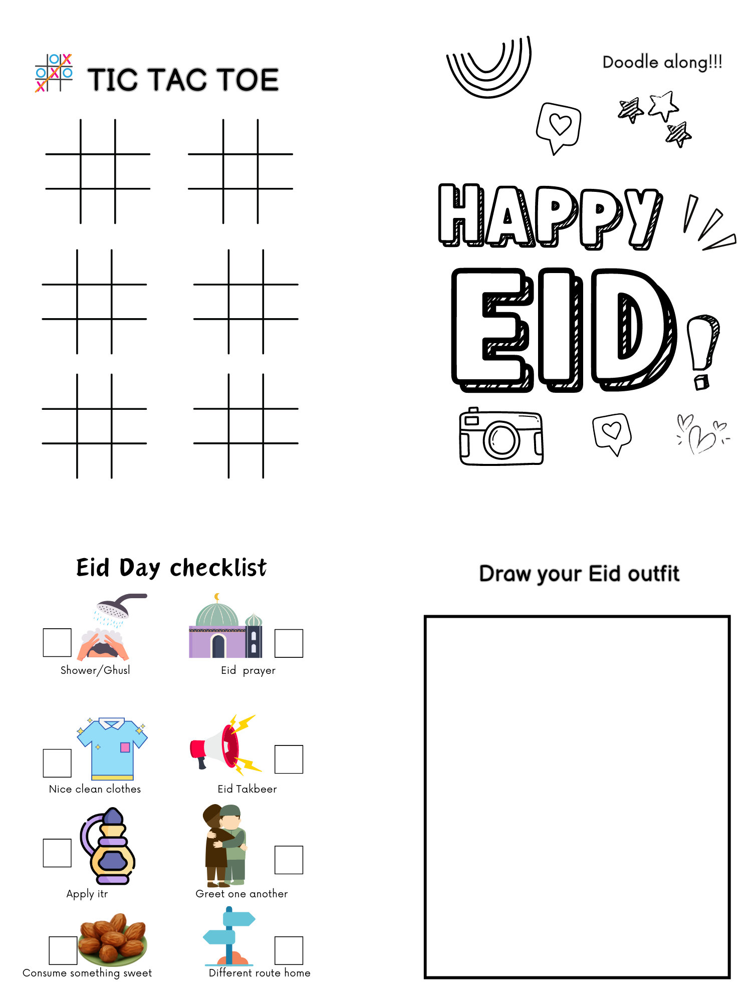 Eid Printable, Eid Activity Book, Activity for Eid, Printable for Eid ...