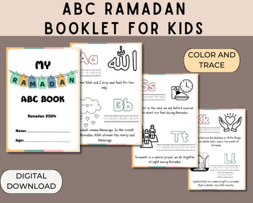 Abc Ramadan Booklet, Ramadan Printable, Ramadan Activity Book, Ramadan Book Kids,ramadan for ...
