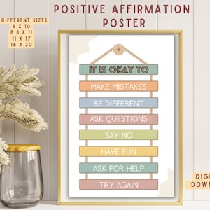 It is Okay to Not Be Okay Poster, Motivational Kids Art,classroom ...