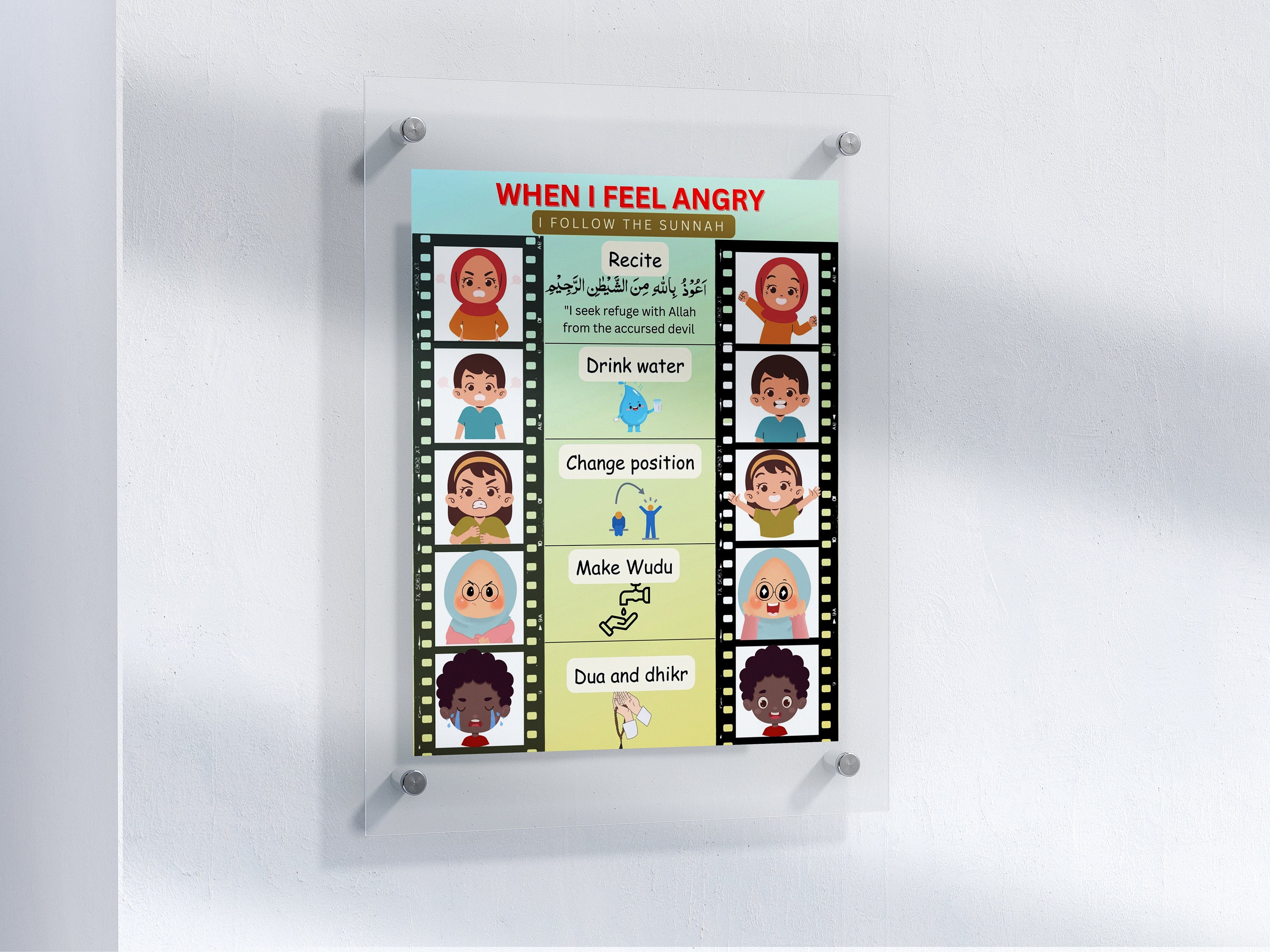 Anger Management Sunnah Poster for Classroom School Poster Kids Poster ...