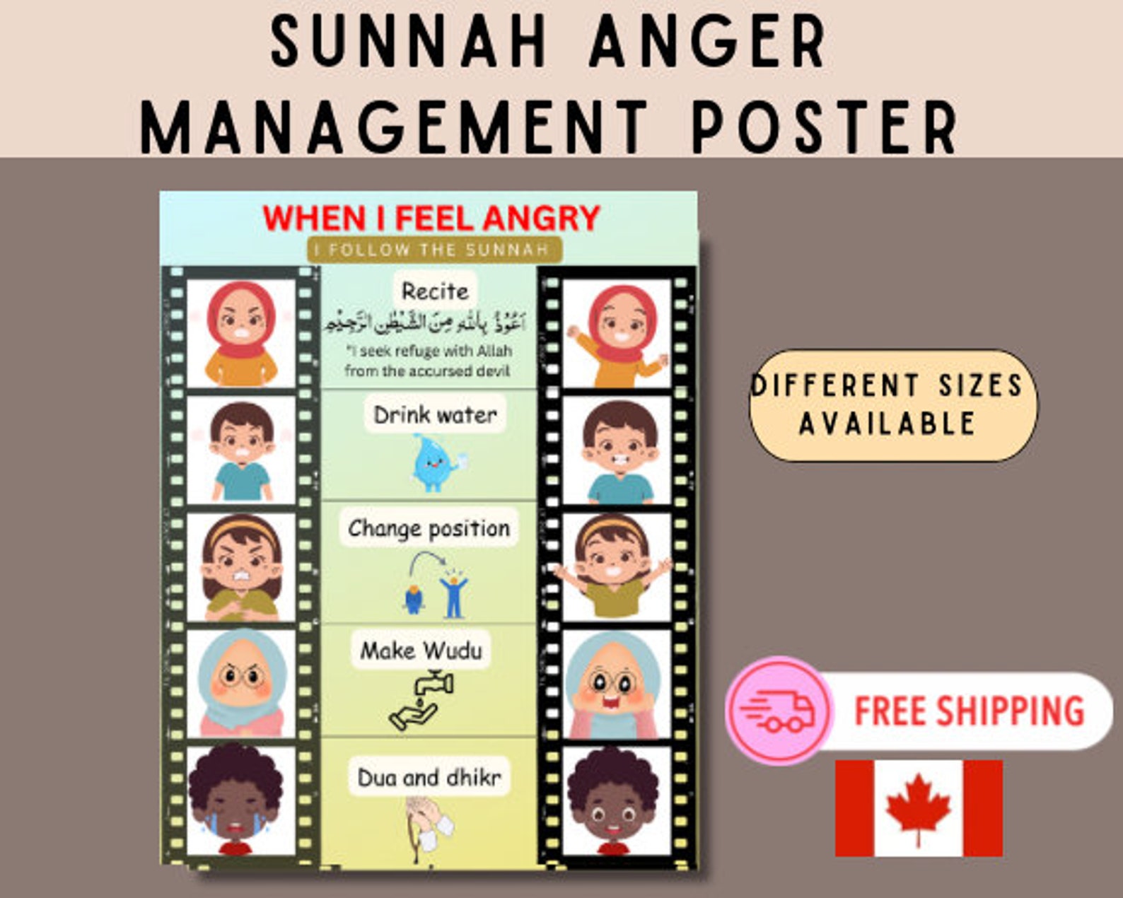 Islamic Kids Poster, Kids Room Poster, Anger Management Poster ...