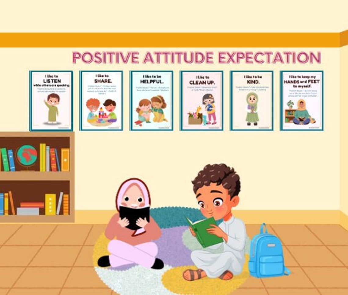 Good Manners and Positive Attitude Poster for Classroom With Hadith ...