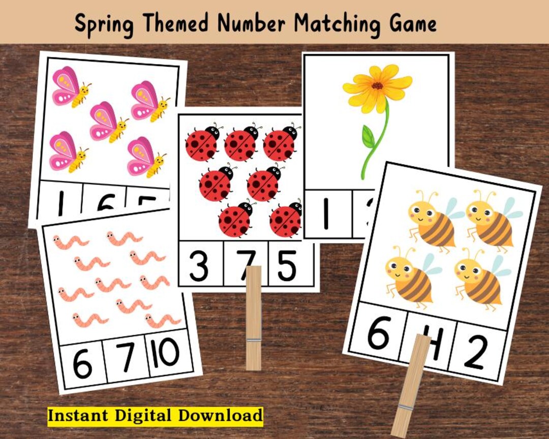 Spring,spring Activity, Spring Numbers,kindergarten Math,matching ...
