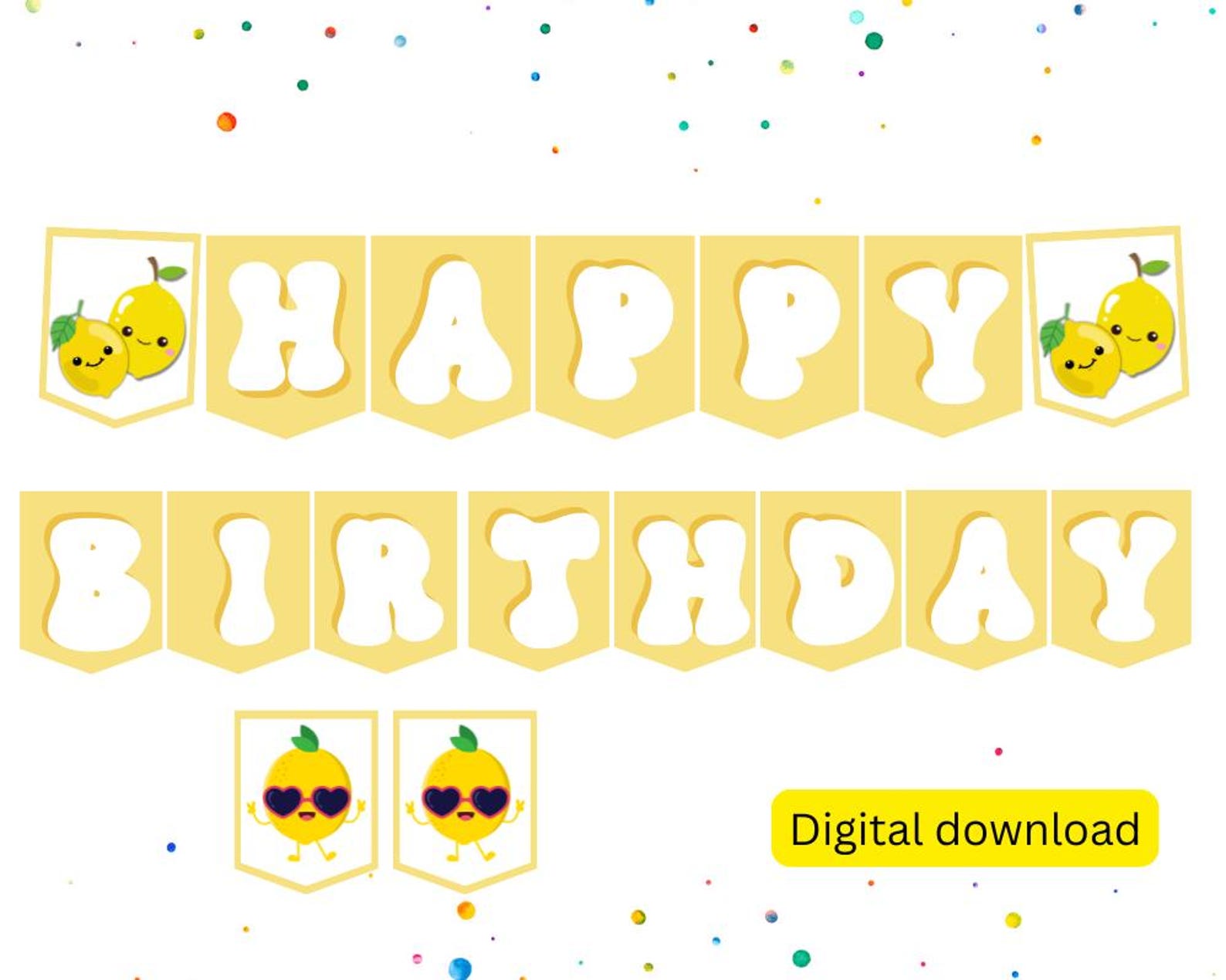 Lemon Birthday, Cute Lemon, Birthday Printable, Lemon Birthday Banner ...