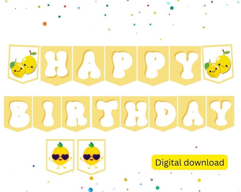Lemon Birthday, Cute Lemon, Birthday Printable, Lemon Birthday Banner ...