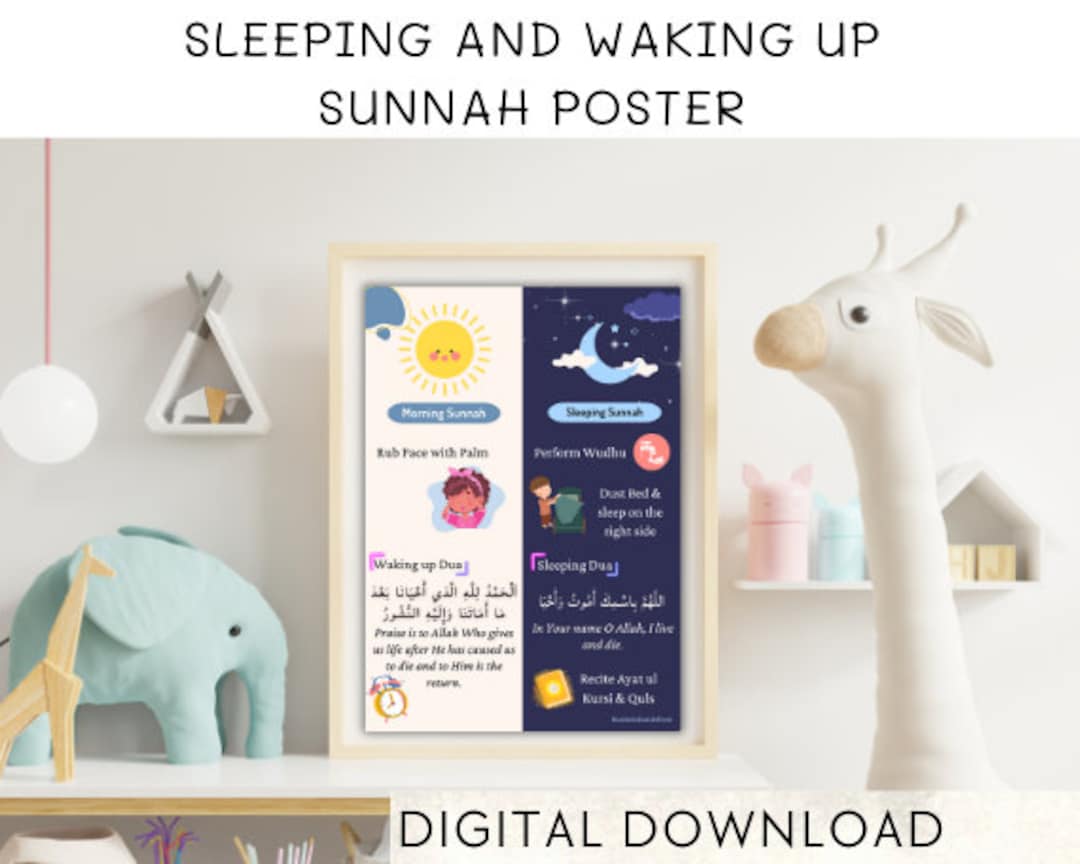 Sleeping and Waking up Sunnah Poster for Kids Islamic Poster for Kids ...
