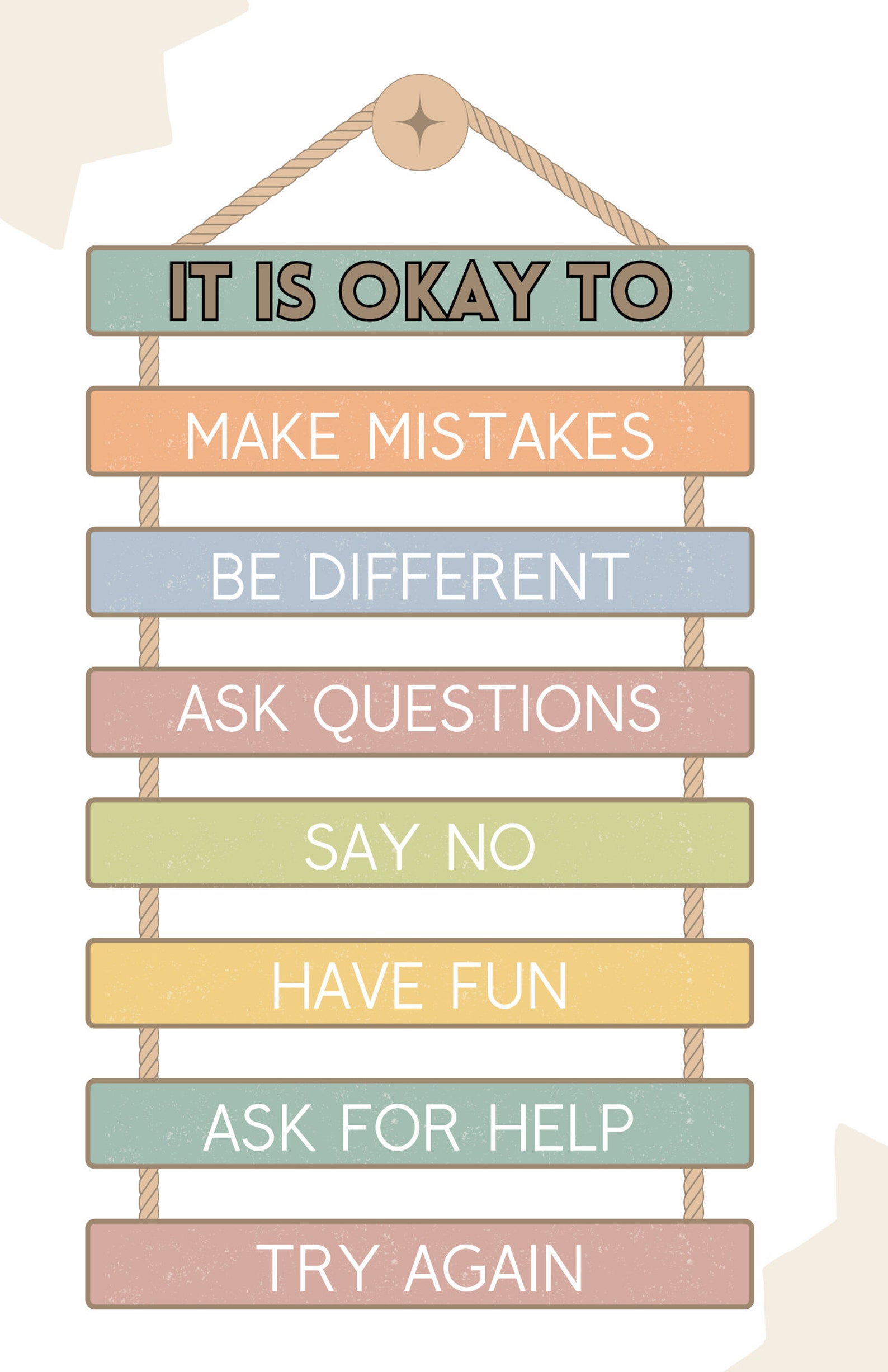 It is Okay to Not Be Okay Poster, Motivational Kids Art,classroom ...
