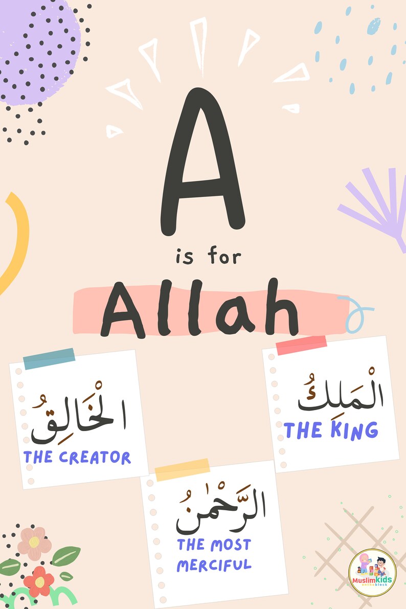 A is for Allah Poster Classroom Poster Classroom Wall Art - Etsy