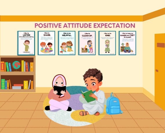 Good Manners and Positive Attitude Poster for Classroom With Hadith ...