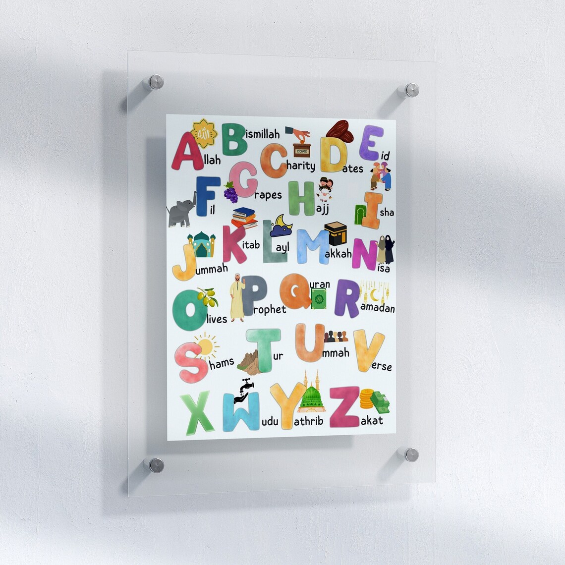 Alphabet Poster Islamic for Classroom. Nursey Poster Printable ...