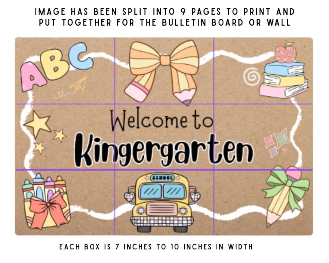 Welcome to Kindergarten, Kindergarten Banner, School Banner, Printable ...