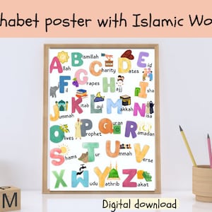 Alphabet Poster Islamic for Classroom. Nursey Poster Printable ...