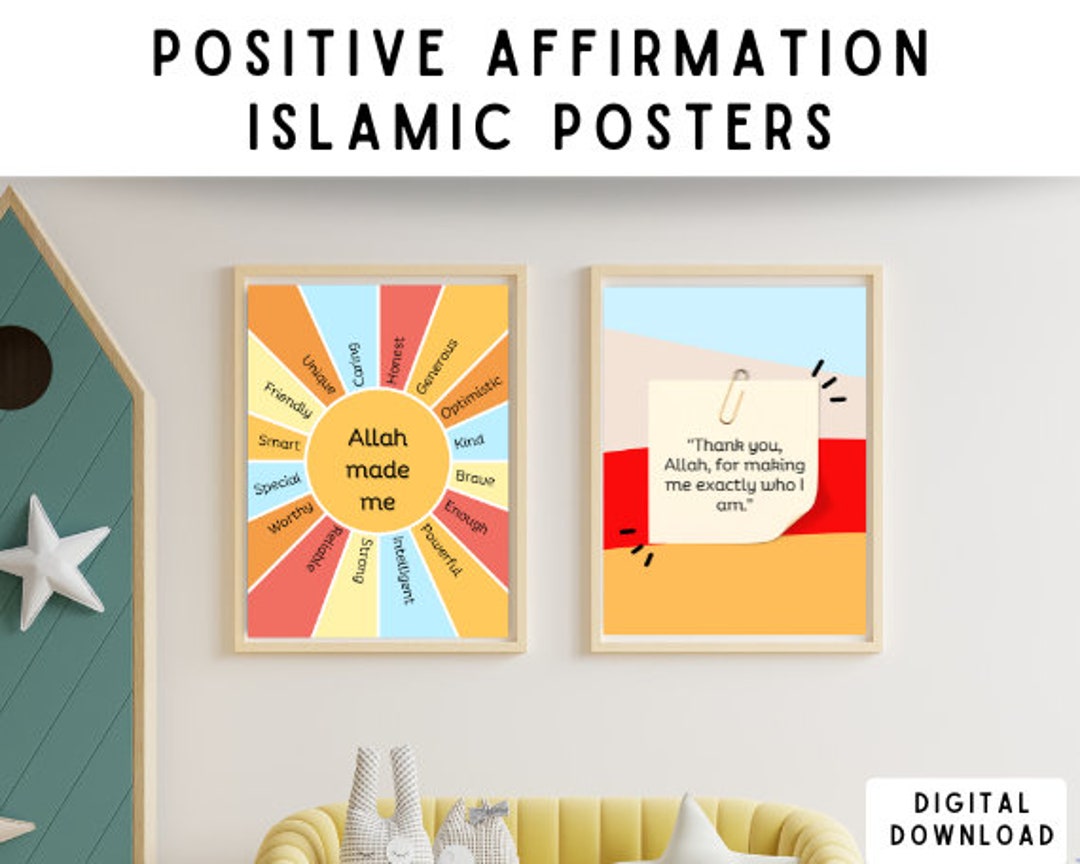 Islamic Wall Print, Positive Affirmation Poster for Nursery, Kids Room ...