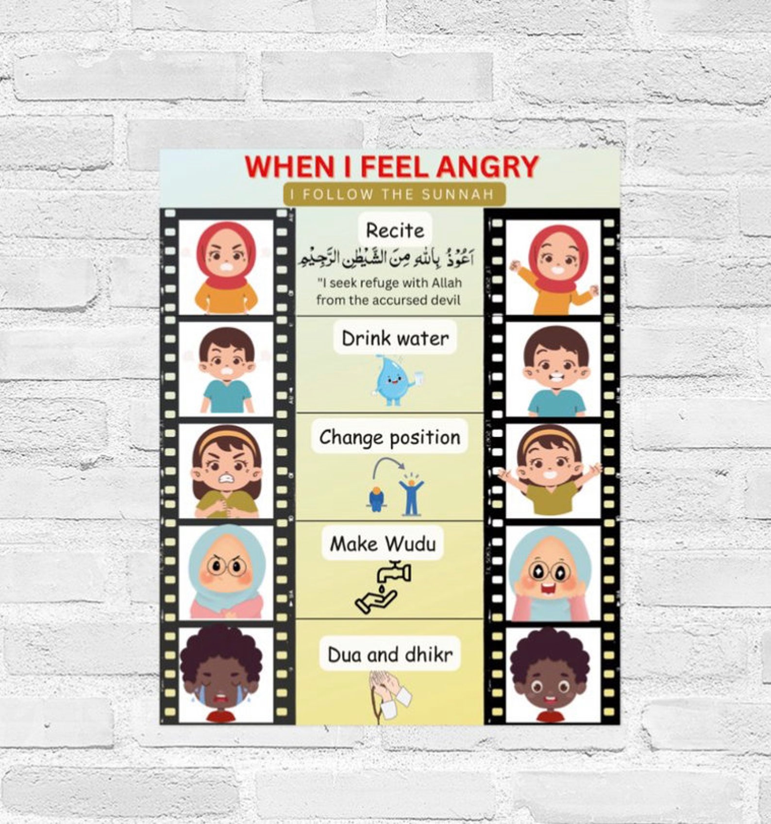 Islamic Kids Poster, Kids Room Poster, Anger Management Poster ...