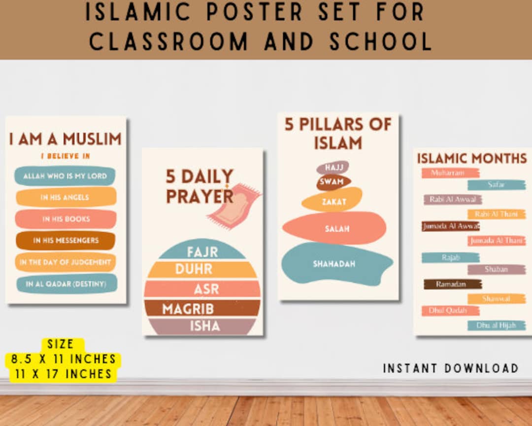 Islamic Poster, Posters for Classroom,muslim Poster, Sunset Themed ...
