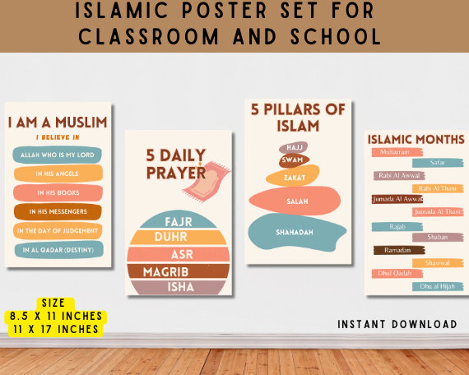Islamic Poster, Posters for Classroom,muslim Poster, Sunset Themed ...