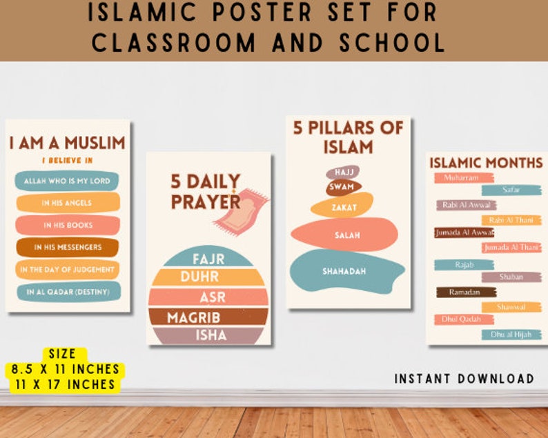 Islamic Poster, Posters for Classroom,muslim Poster, Sunset Themed ...