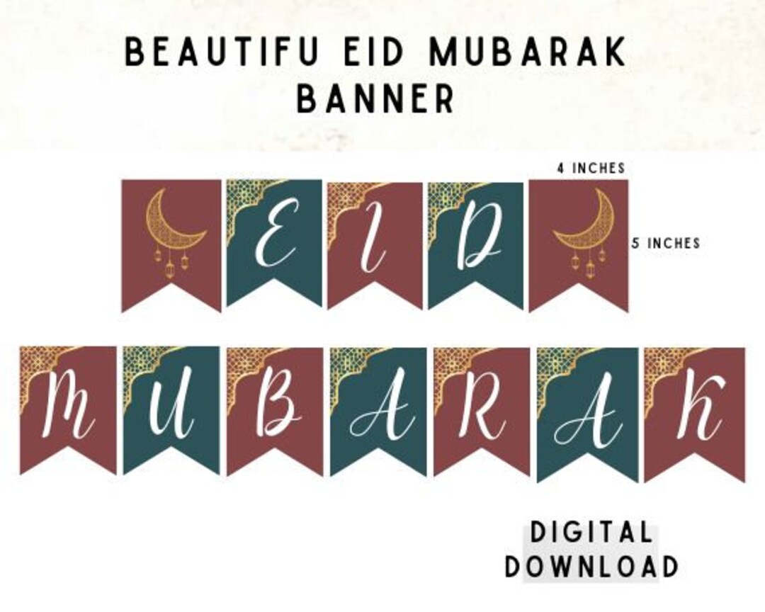Eid Banner, Eid Mubarak Banner, Banner for Eid, Diy Eid Banner, Eid ...