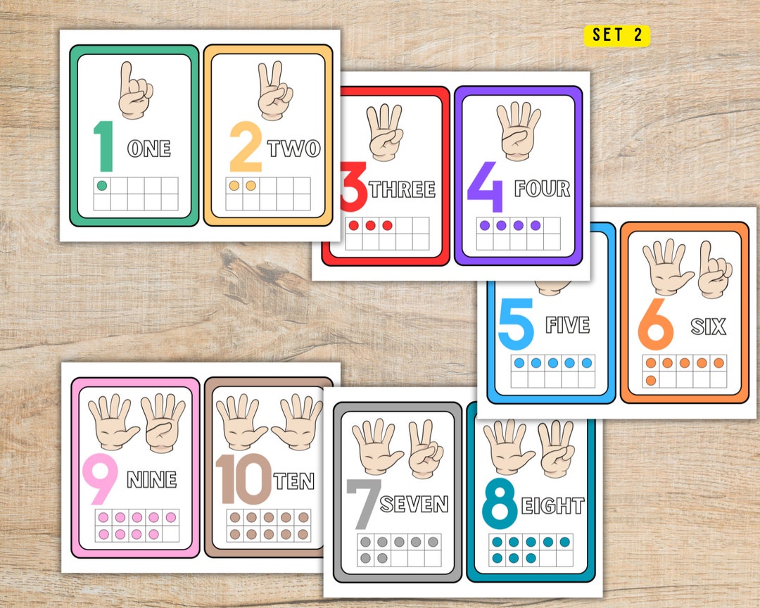 Finger Numbers,flash Cards,printable Counting 1-10,number Frames ...