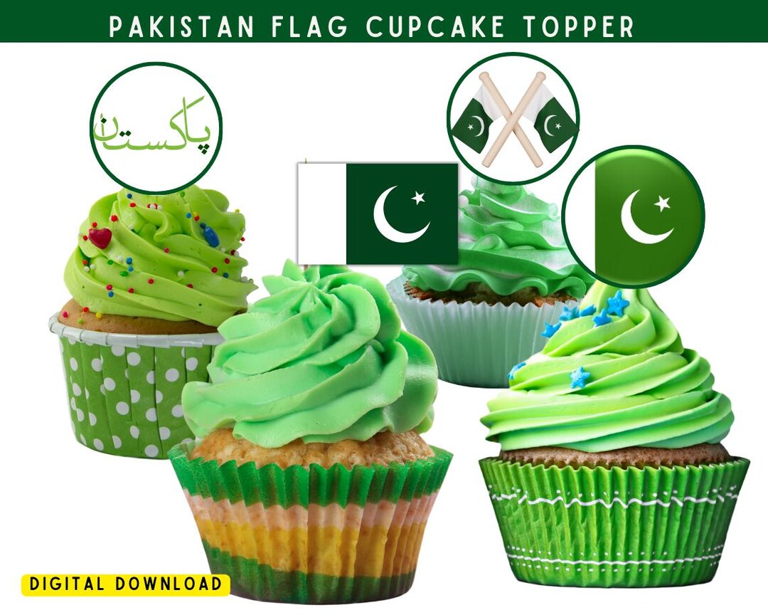 Pakistan, Pakistan Flag,pakistan Flag Cupcake Topper,cupcake Topper ...
