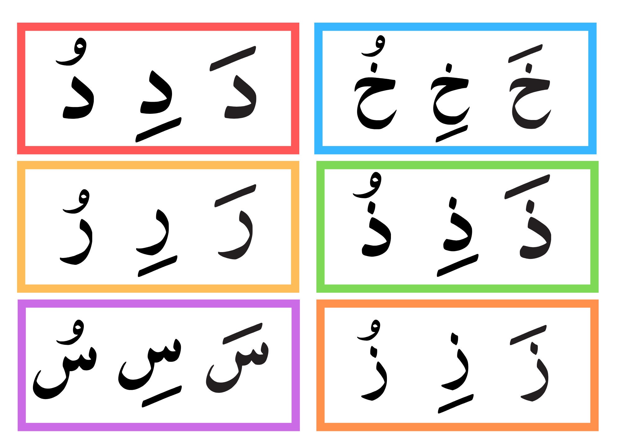 Arabic Alphabet Letters With Harakats Damma Kasra Fatha - Etsy