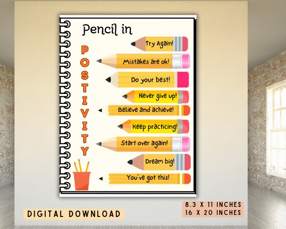 Positive Mindset Poster, Positive Poster Student, Motivational ...