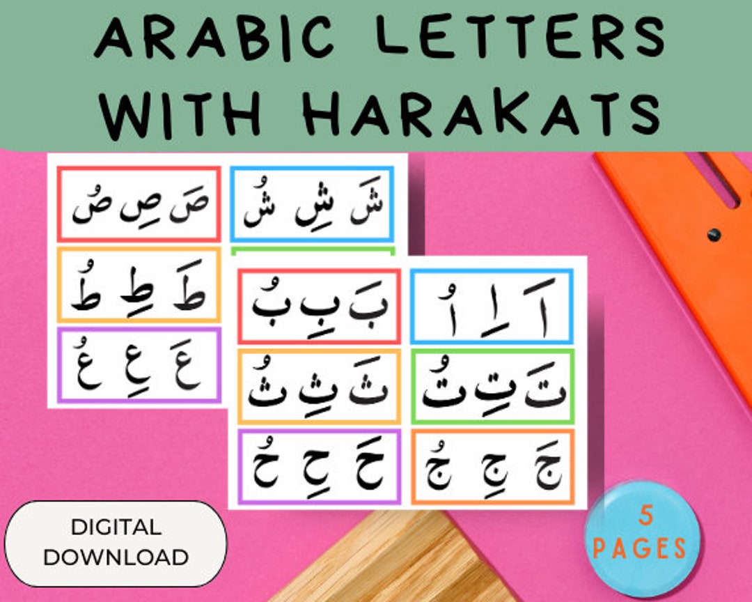 Arabic Alphabet Letters With Harakats Damma Kasra Fatha - Etsy