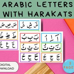 Arabic Alphabet Letters With Harakats Damma Kasra Fatha - Etsy