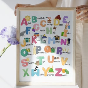 Alphabet Poster Islamic for Classroom. Nursey Poster Printable ...