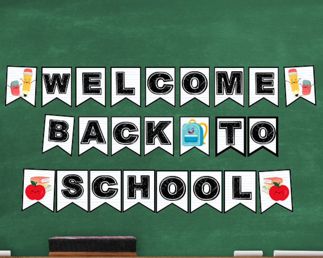 Back to School Printable Banner, Welcome Back to School Banner, Diy ...