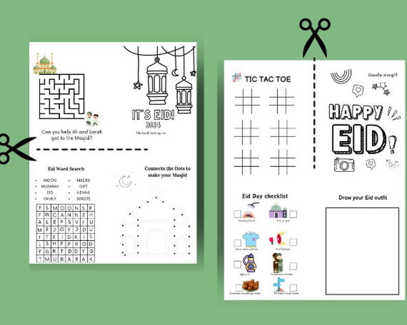 Eid Printable, Eid Activity Book, Activity for Eid, Printable for Eid ...