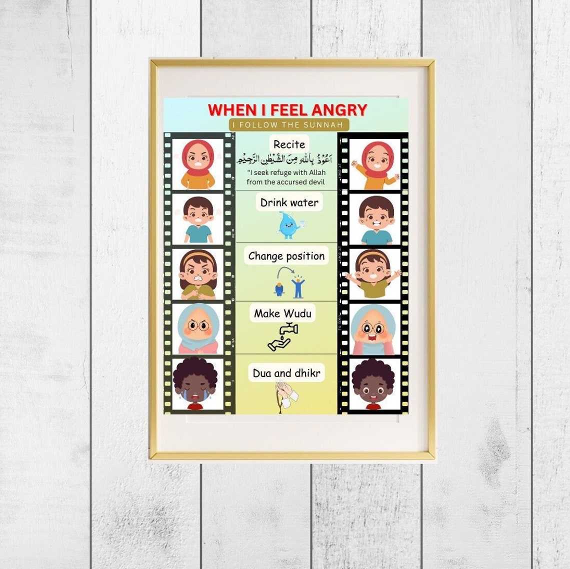 Anger Management Sunnah Poster for Classroom School Poster Kids Poster ...