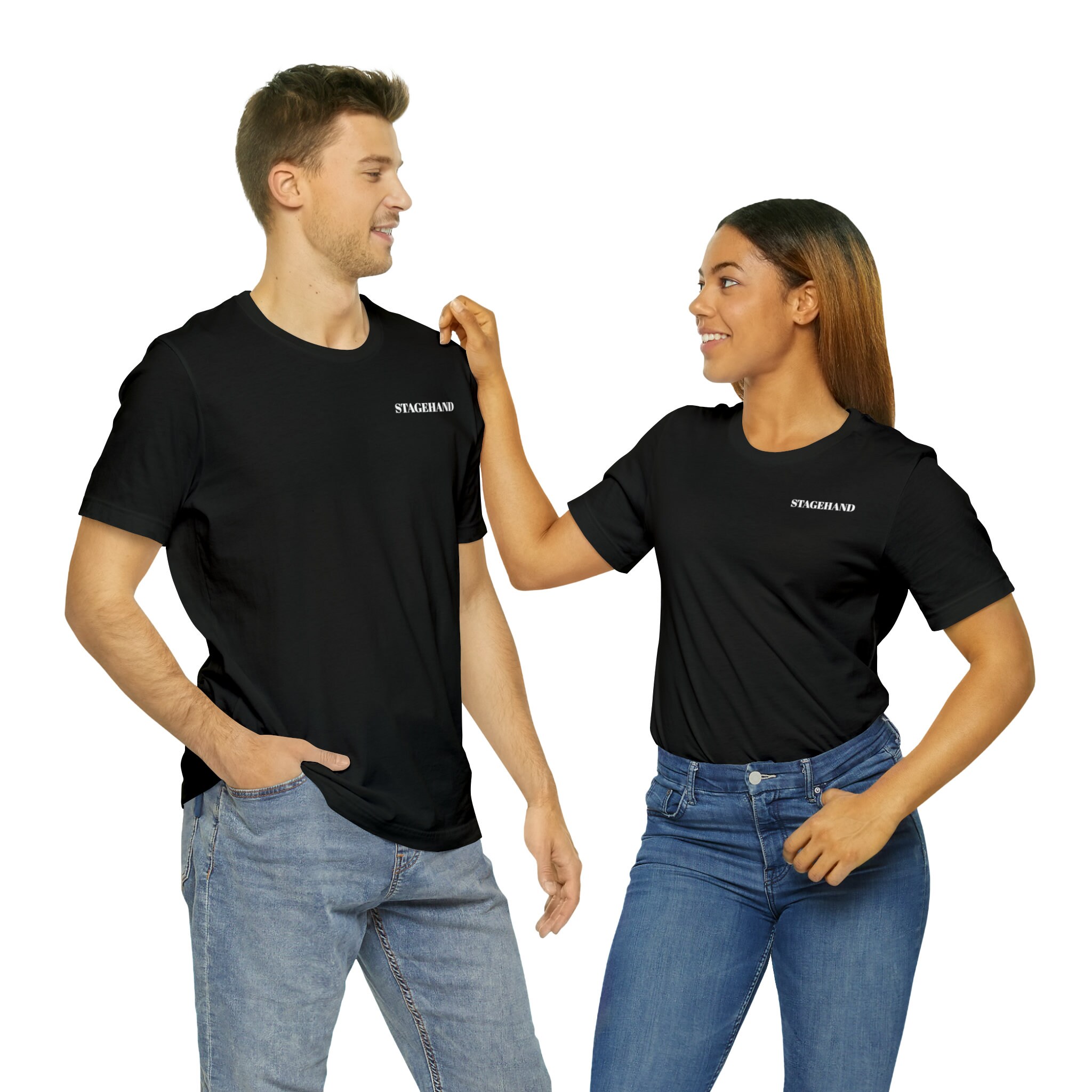 STAGEHAND Black Short Sleeve Shirt Print on Front and Back - Etsy