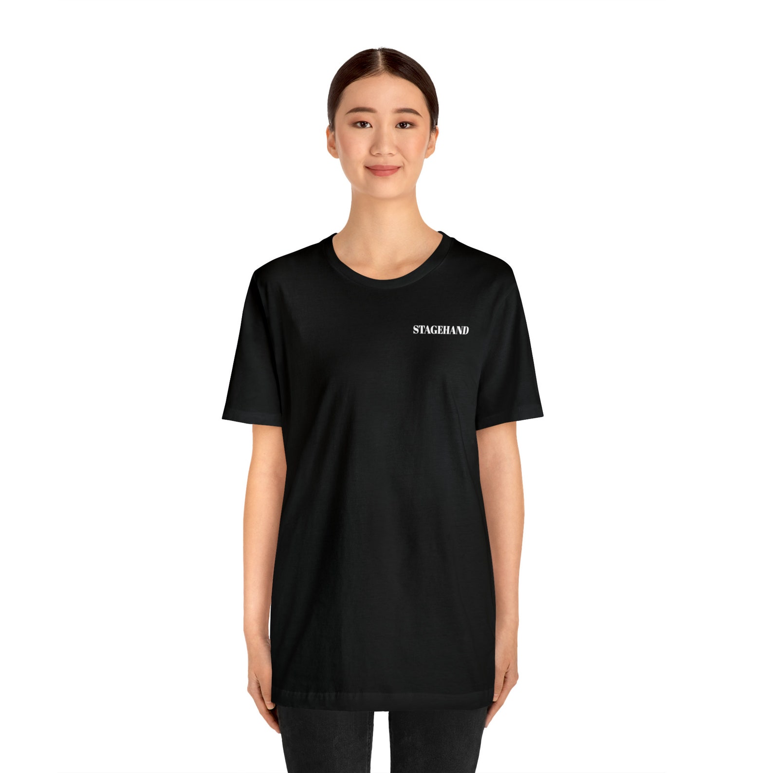 STAGEHAND Black Short Sleeve Shirt Print on Front and Back - Etsy