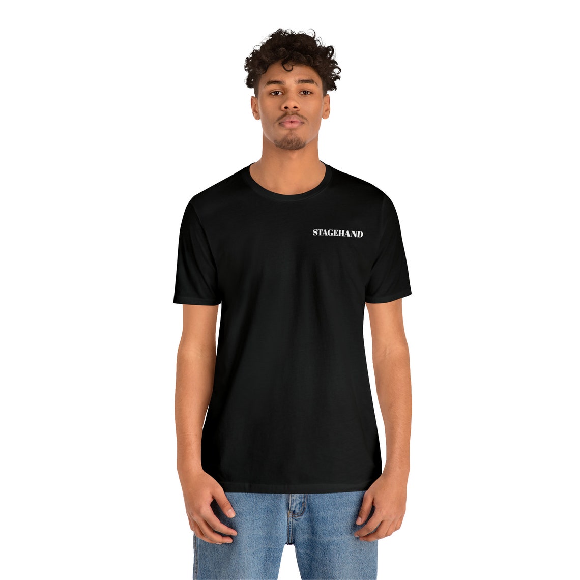 STAGEHAND Black Short Sleeve Shirt Print on Front and Back - Etsy