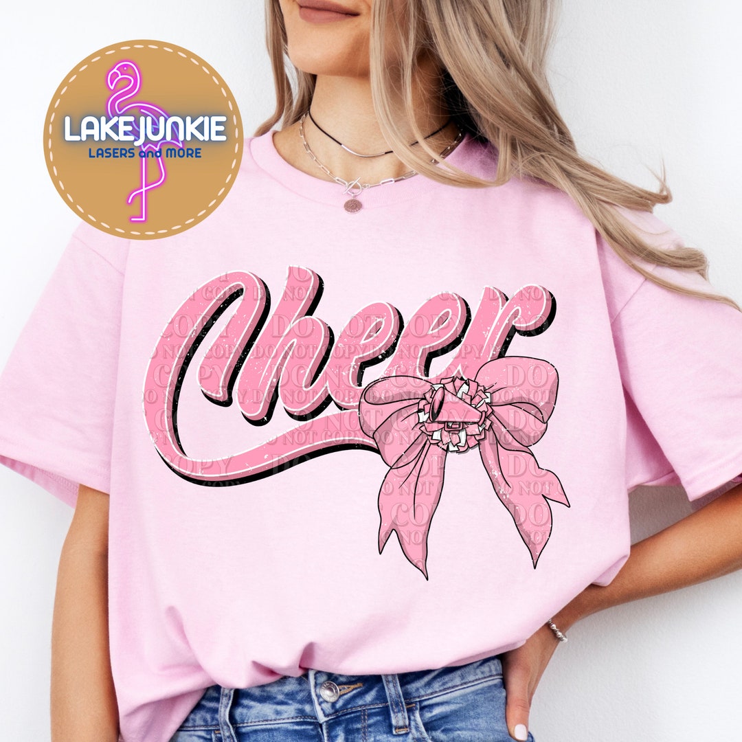 Super Cute Pink Cheer Ready to Press DTF TRANSFER Create Your Own Tee ...