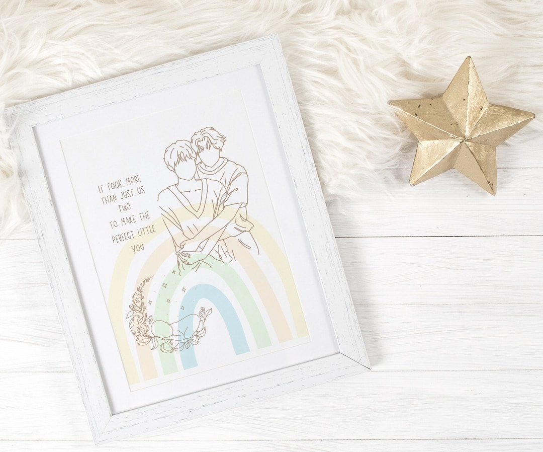 Two Dads Art Gay Family Printable Nursery Wall Art Queer - Etsy