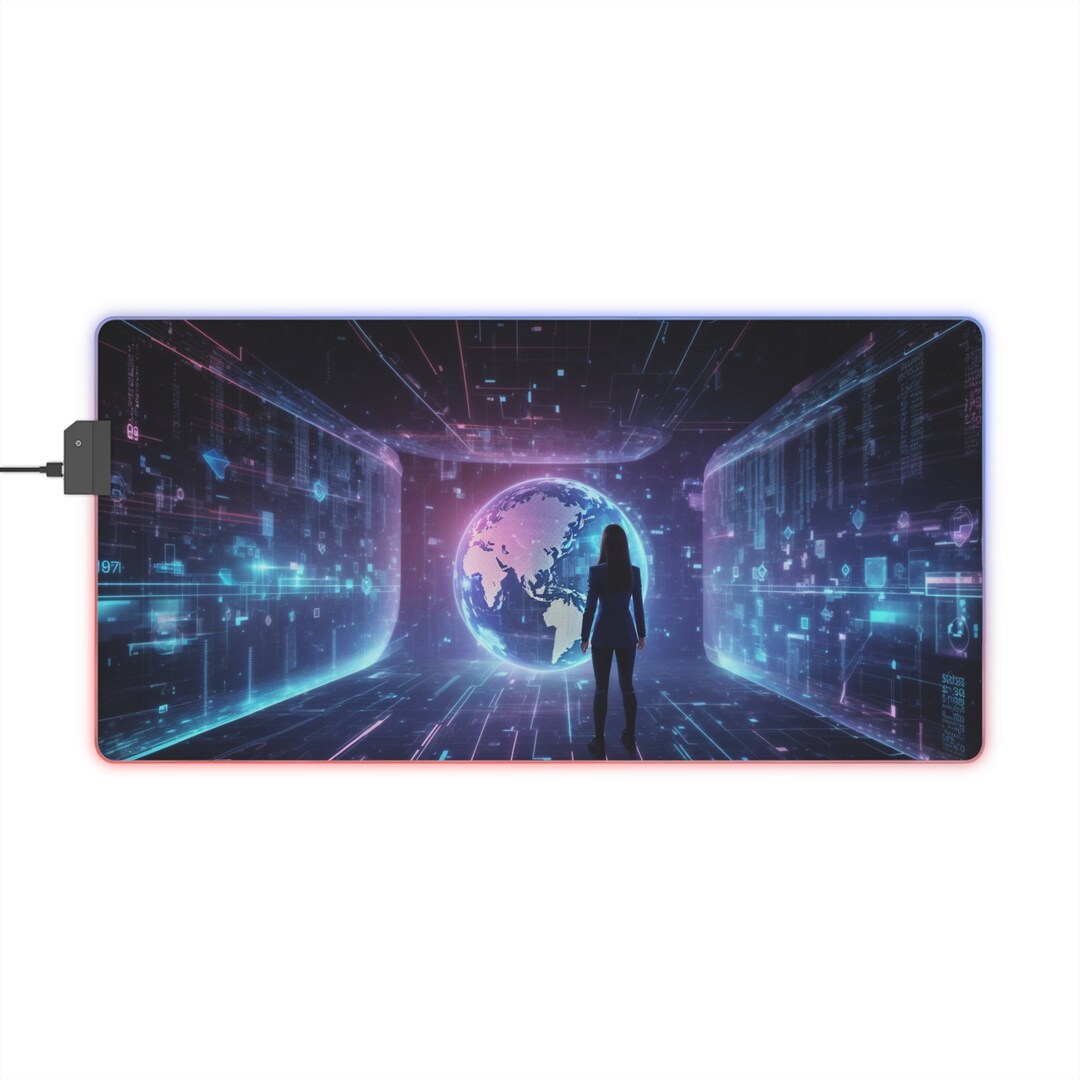 XXL LED Mousepad / Cyberworld Design With Binary Code & - Etsy