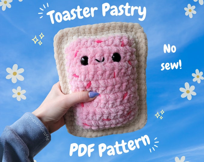 Toaster Pastry Crochet Pattern, No-sew, Crochet Pillow Pattern, Crochet ...